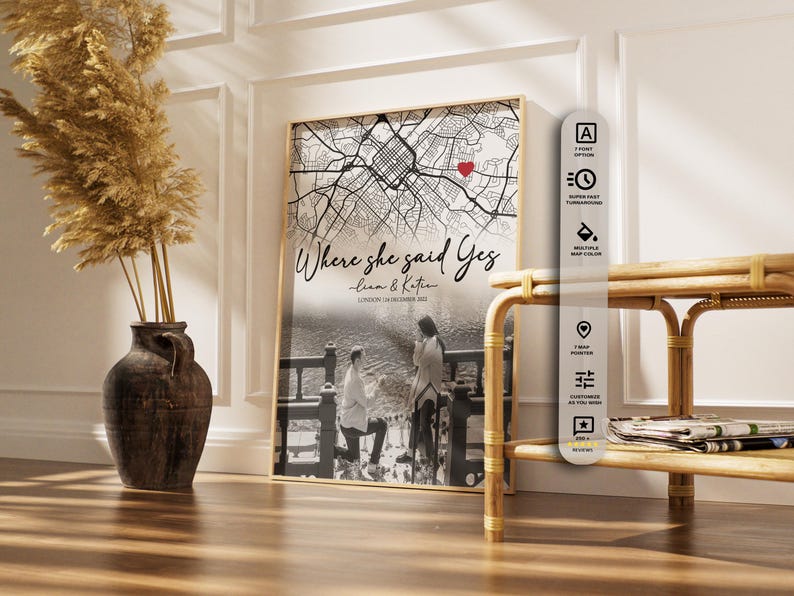 Where We Met Map Gift Wedding Gifts Engagement Gift for Couple ...