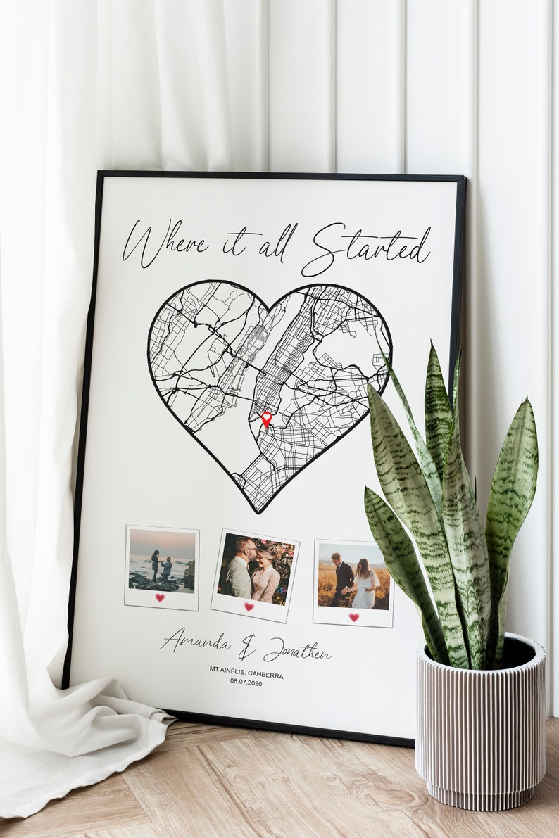 Where We Met Map /where It All Began /couple Map/ Gift for Her/ Gift for Him/personalized Map ...