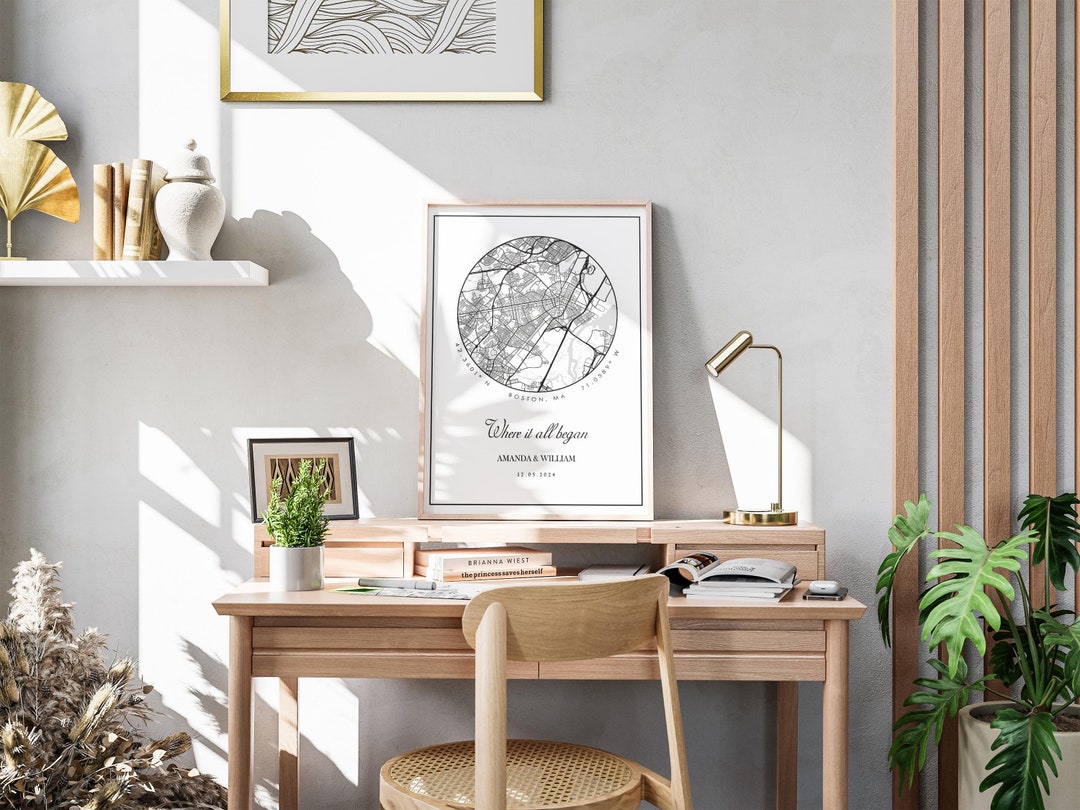 Personalized Street Map, Custom Valentine's Day Gift, Anniversary Gift ...