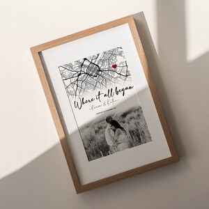 Personalised Love Map Where It All Began We Met Poster, Custom ...