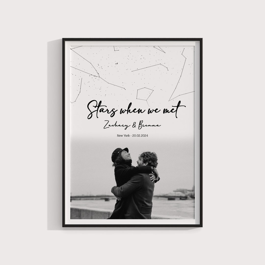 Mapa de estrellas personalizado digital por fecha, mapa de estrellas ...