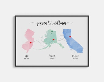 Where We Met Map /where It All Began /couple Map/ Gift for Her/ Gift ...