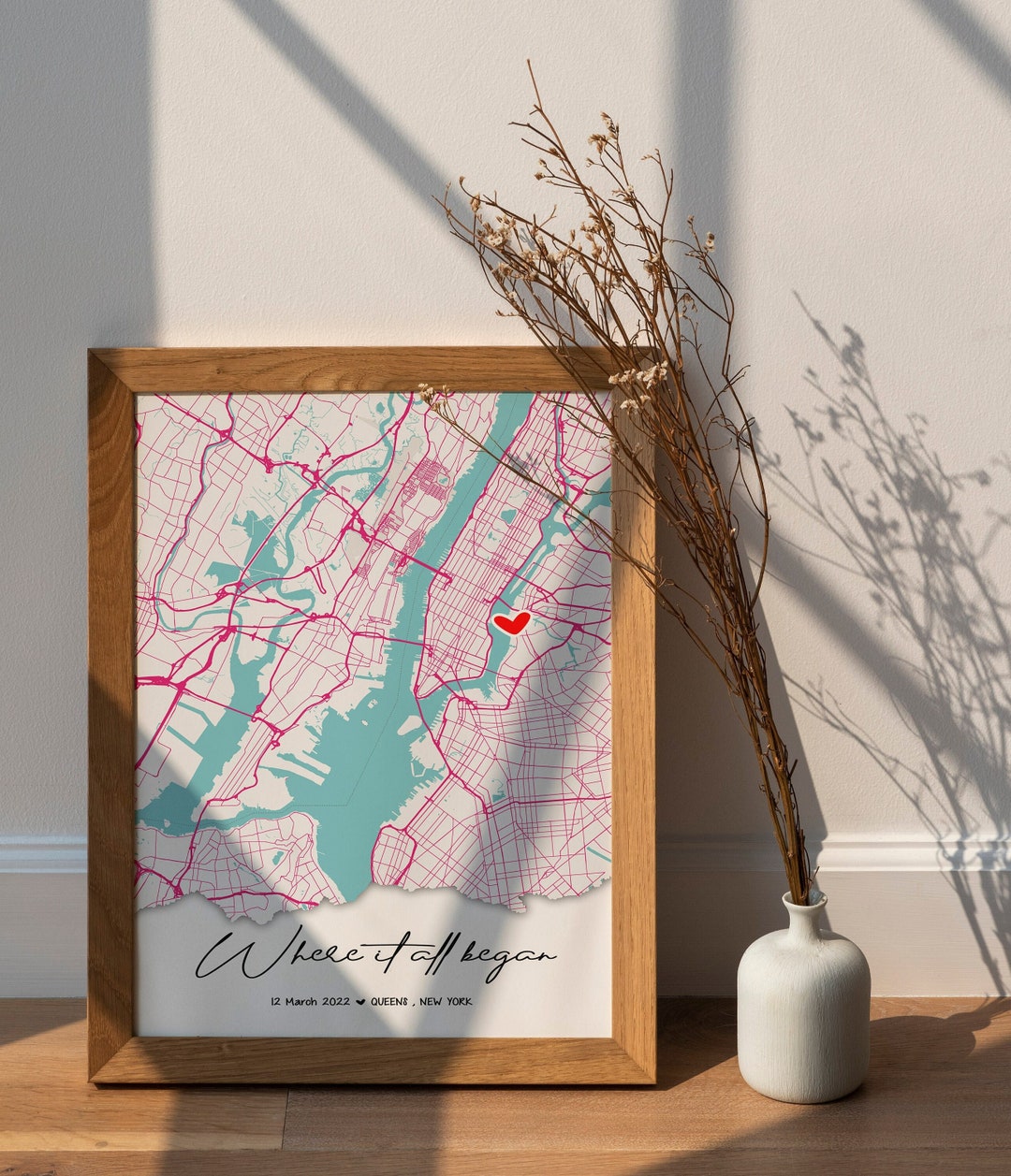 Personalised Wedding Gift , Map Gift for Couple, Wedding Location ...
