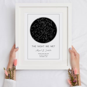 Digital Custom Star Map by Date, Custom Star Map, Engagement Where We ...