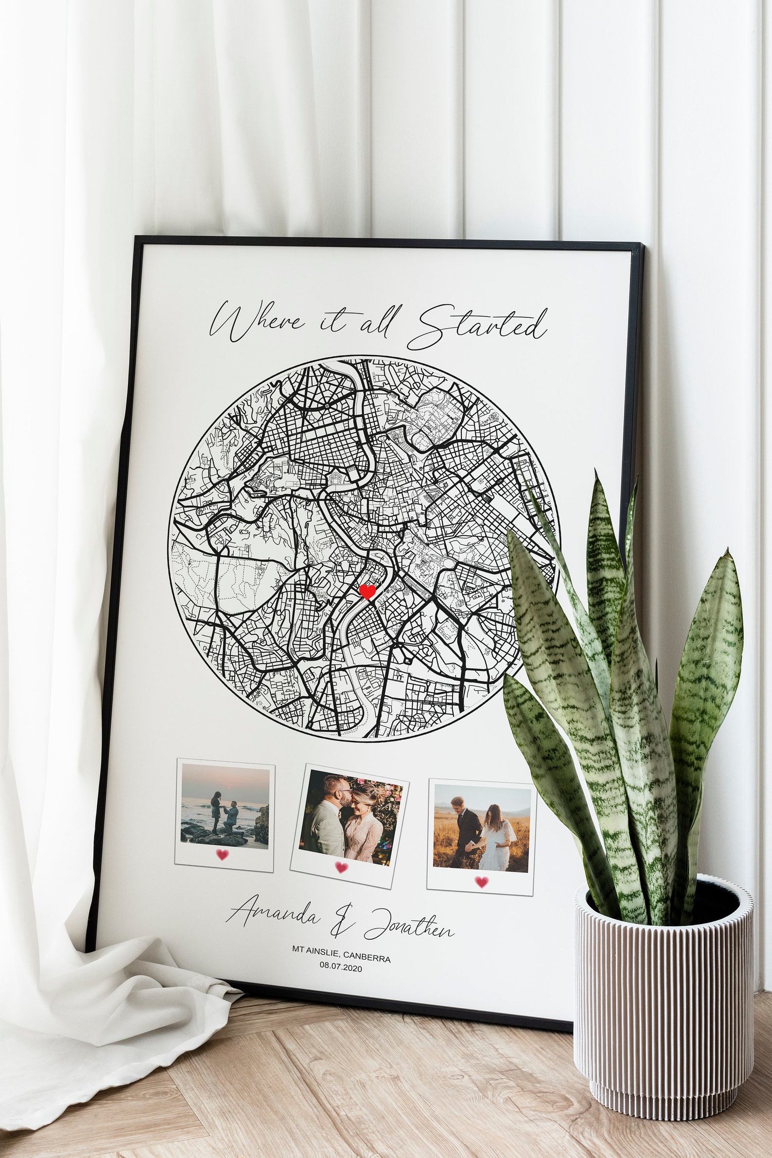 Where We Met Map /where It All Began /couple Map/ Gift for Her/ Gift ...