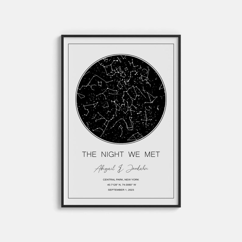 Digital Custom Star Map by Date, Custom Star Map, Engagement Where We ...