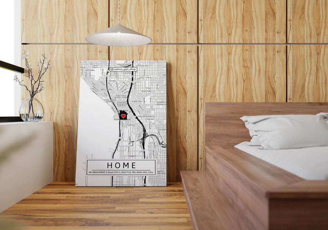 Custom Home Map, First Time Home Buyer, Personalized Housewarming Gift ...