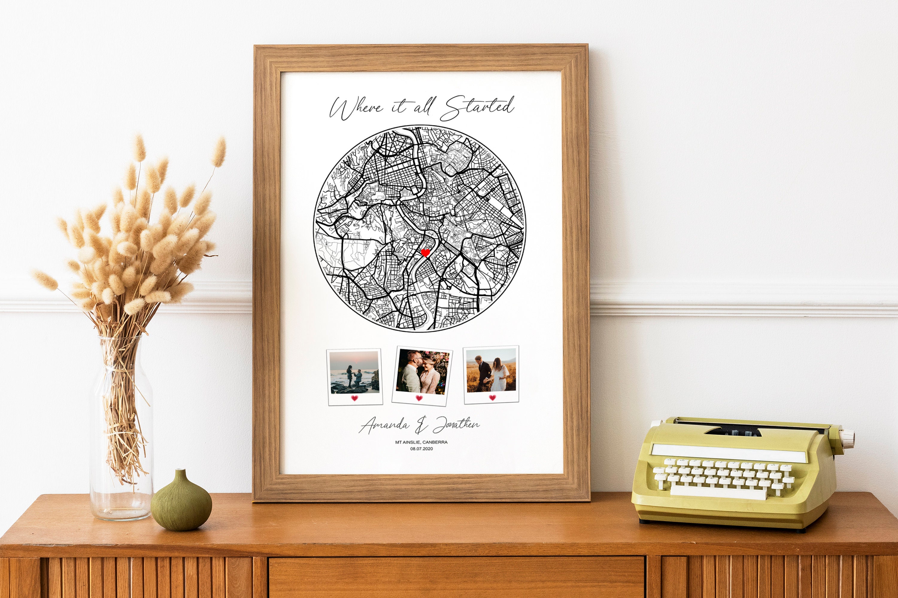 Where We Met Map /where It All Began /couple Map/ Gift for Her/ Gift ...