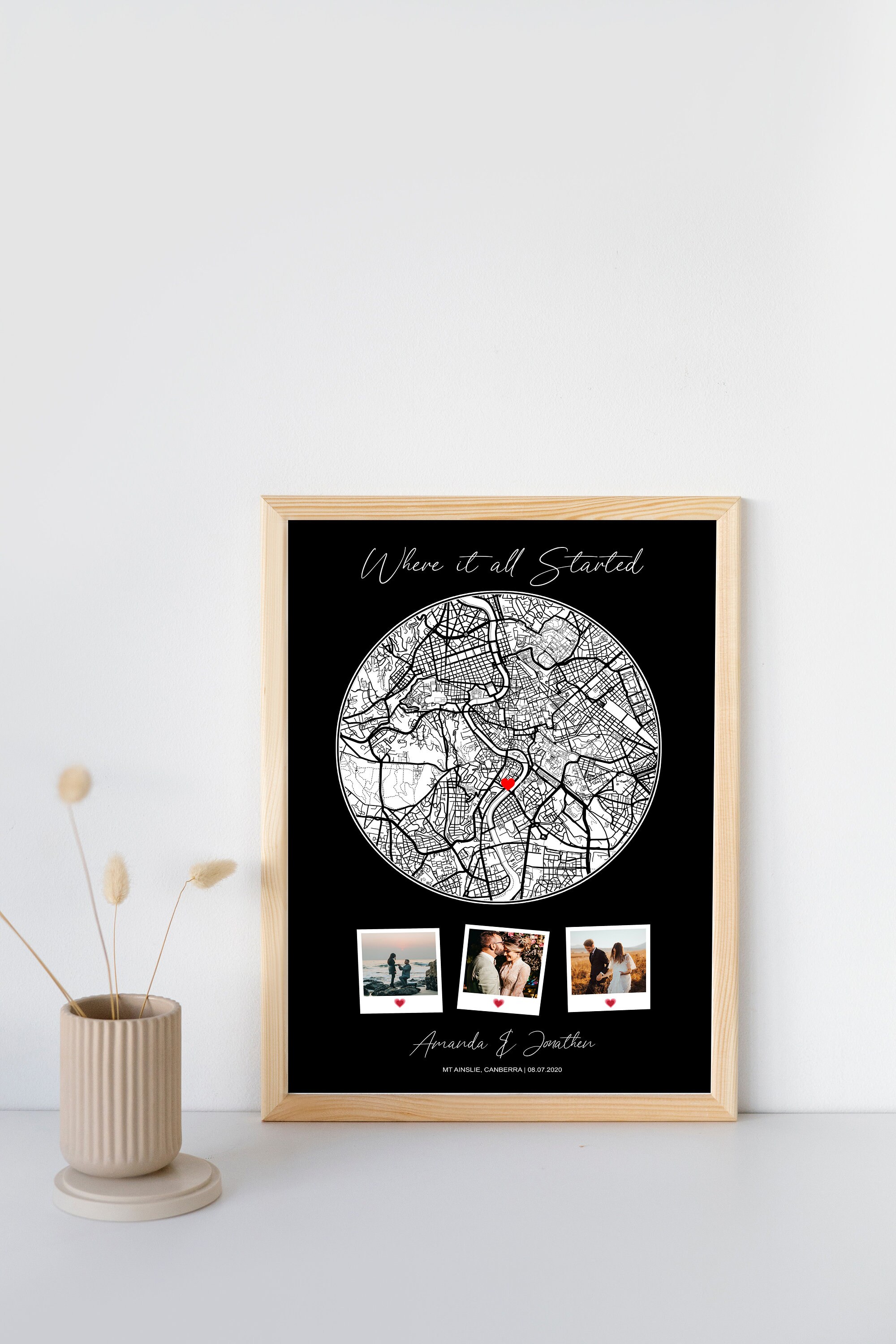 Where We Met Map /where It All Began /couple Map/ Gift for Her/ Gift ...