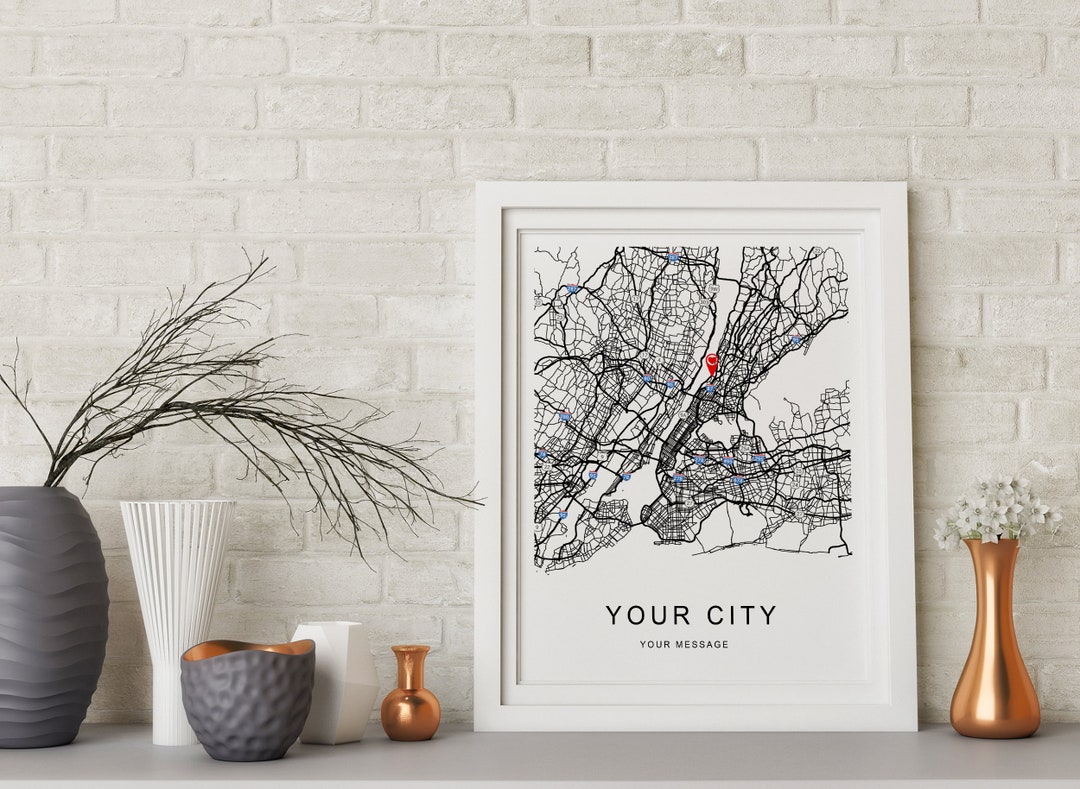 City Map,laser Cut Map, Wood Map, Our Home,where the Heart Is, Custom ...