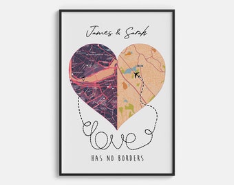 Valentine's Day Gift Map, Where It All Began, Custom Map Gift Valentine ...