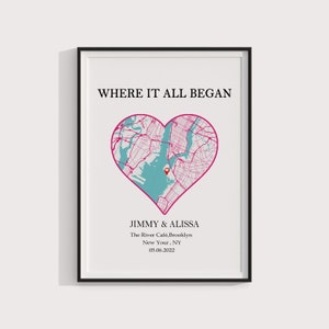 Where We Met Map, Where It All Began Map , Where We Met Map Digital ...