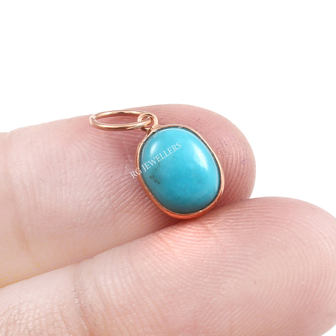 Turquoise 18k Gold Charm ,sleeping Beauty Turquoise Gold Charm, Solid ...