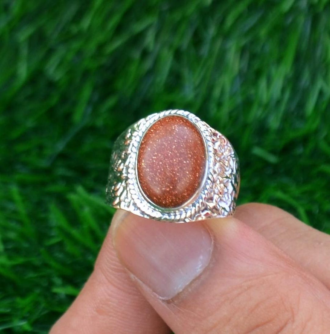 Natural Goldstone Ring, 925 Sterling Silver Ring, Birthstone Ring ...