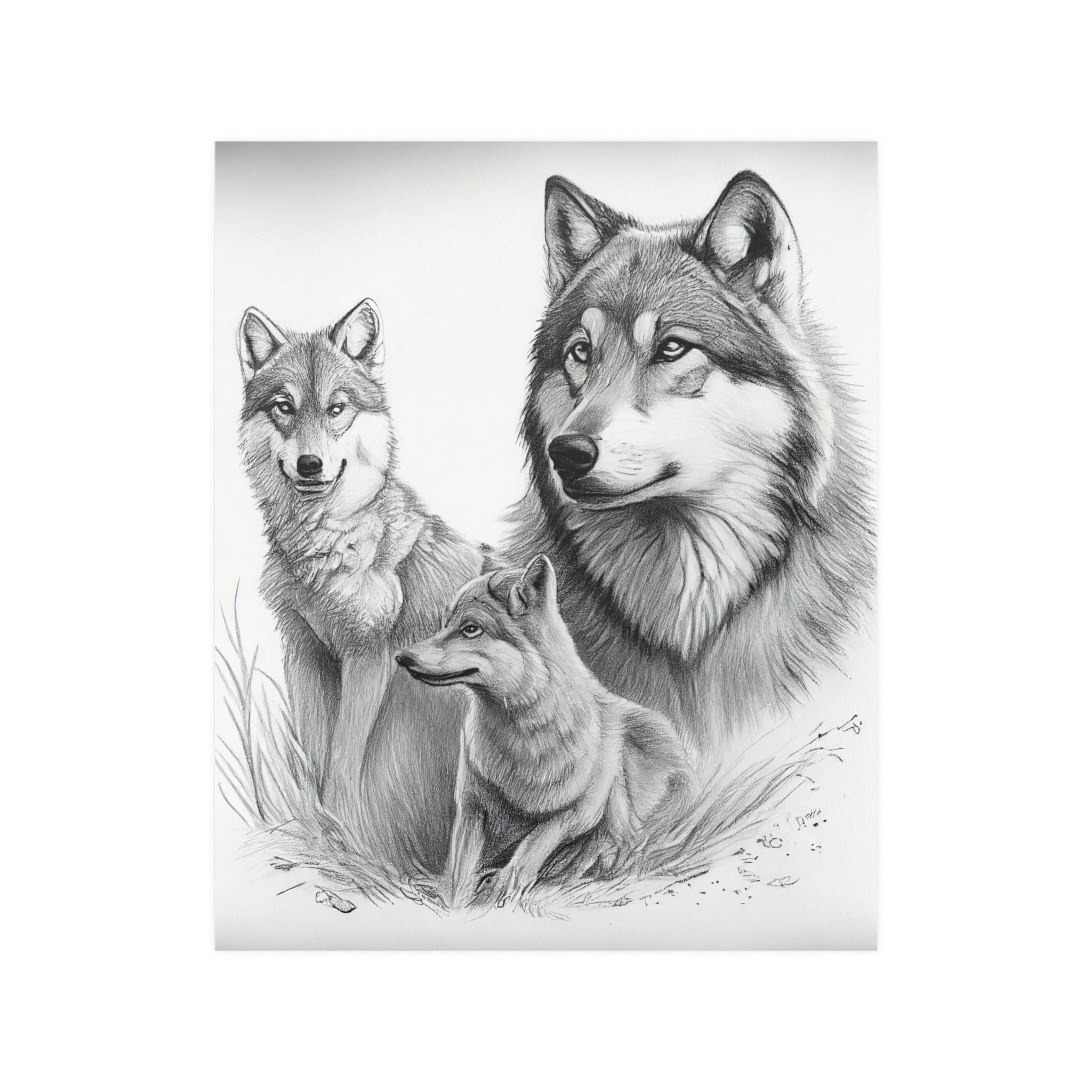 Wolf Family Drawing