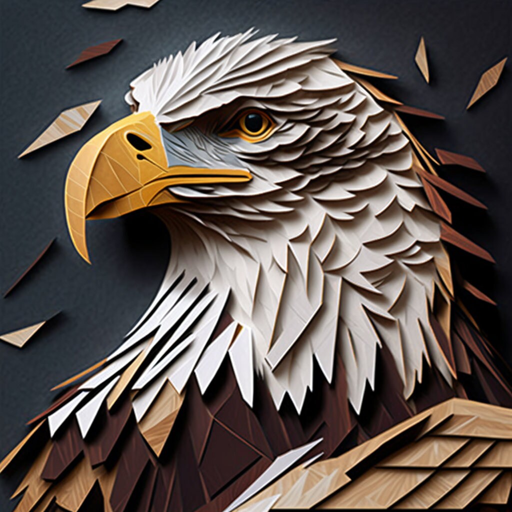 Strong Proud Bald Eagle, 3D Art Print, Poster, Wall Art, Home Décor - Etsy