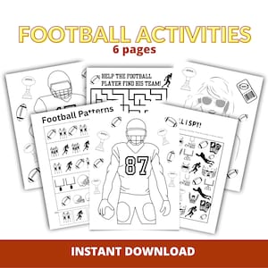 Football Printable, Kids Football Activities, Kids Football, Big Game ...