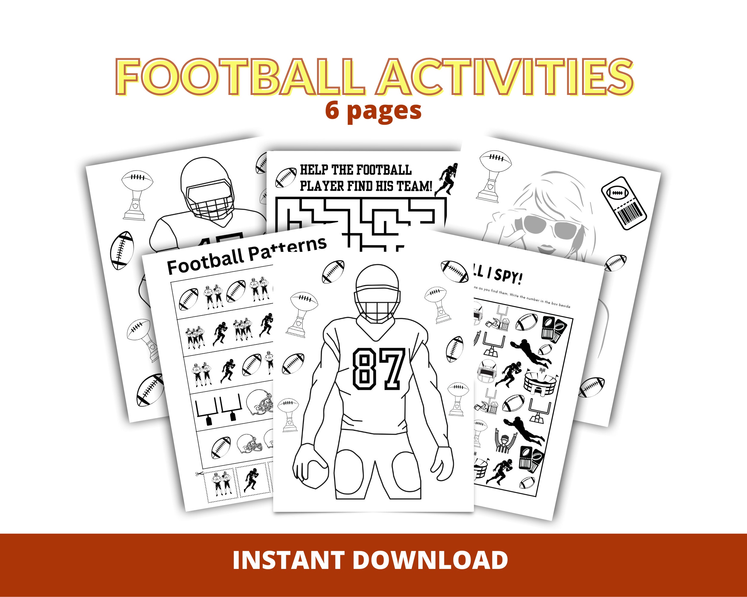 Football Printable, Kids Football Activities, Kids Football, Big Game ...
