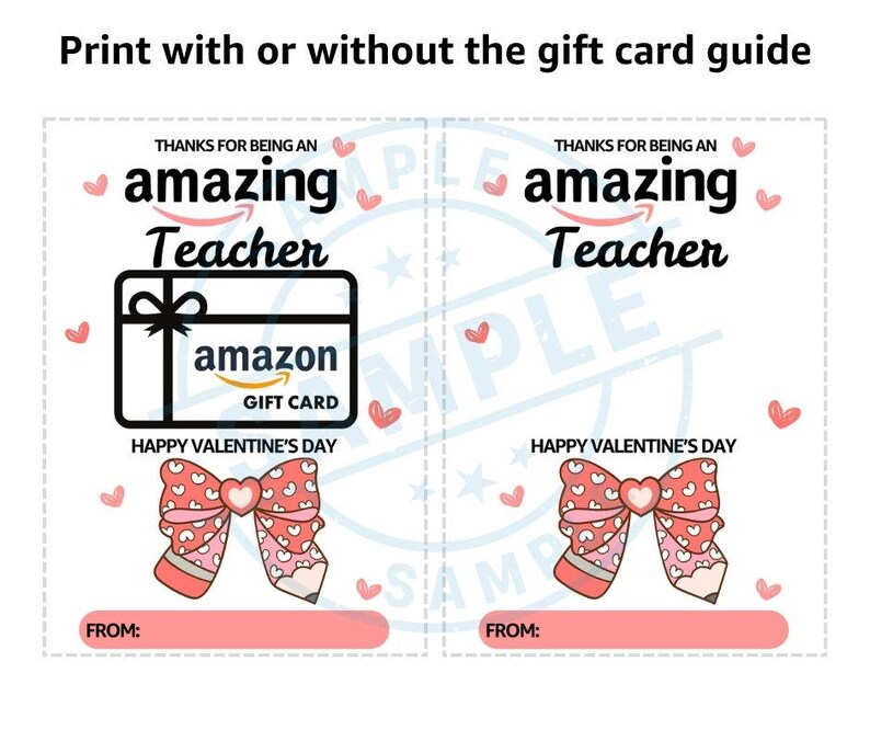 Teacher Gift Card Holder, Teacher Valentines, Amazon Gift Card Holder ...
