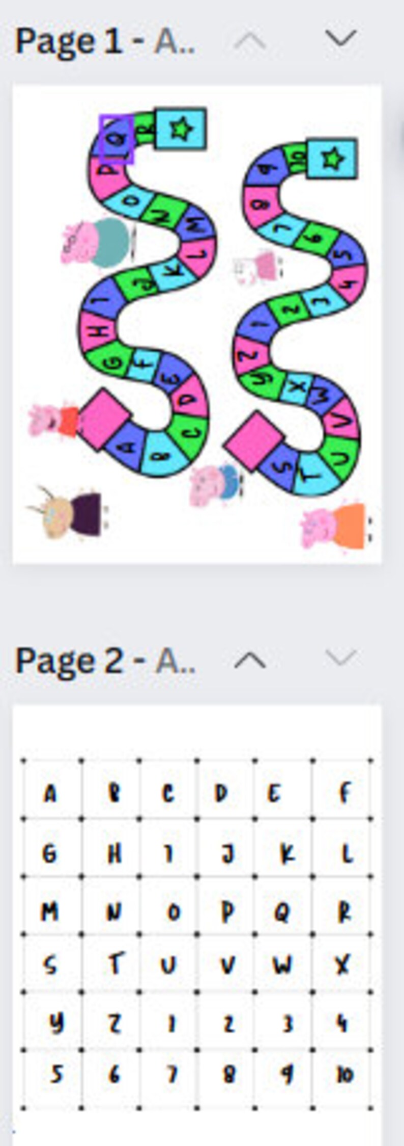 Peppa Pig Alphabet & Number Matching Game PDF Download - Etsy