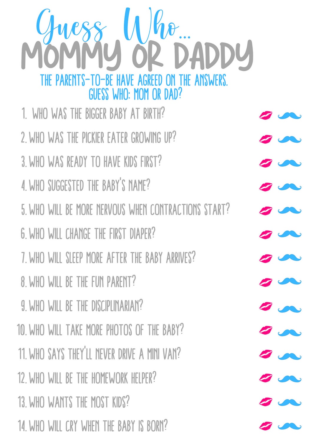 Printable Baby Shower Games for Boy, Baby Shower Games, PDF Instant ...