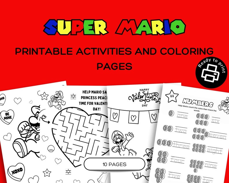 Super Mario Coloring, Super Mario Activities, Super Mario Printables ...