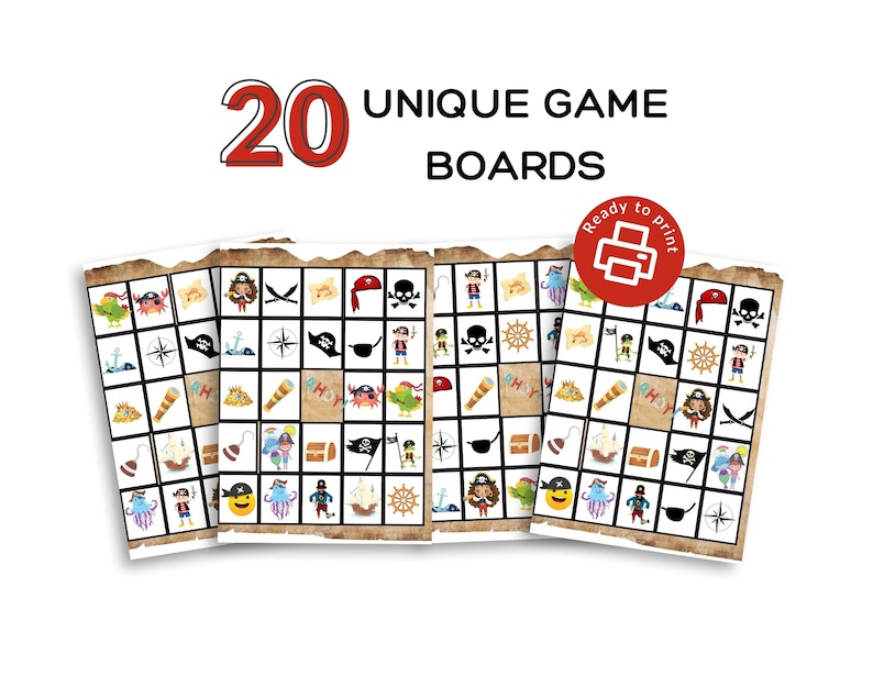 Pirate Bingo, Pirate Printable Bingo-instant Download, Games for Kids ...