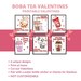 Boba Tea Valentine Card, Bubble Tea, Classroom Valentine Cards ...