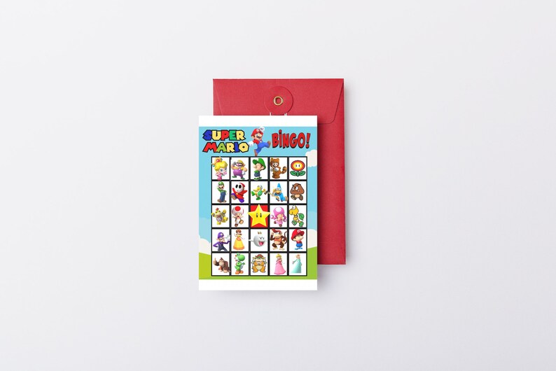 Super Mario Printable Bingo for Kids, PDF - Instant Download - Etsy