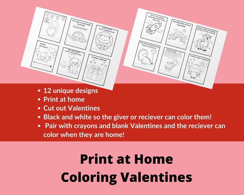 Printable Classroom Valentines, Coloring Valentines, Boy Valentines ...