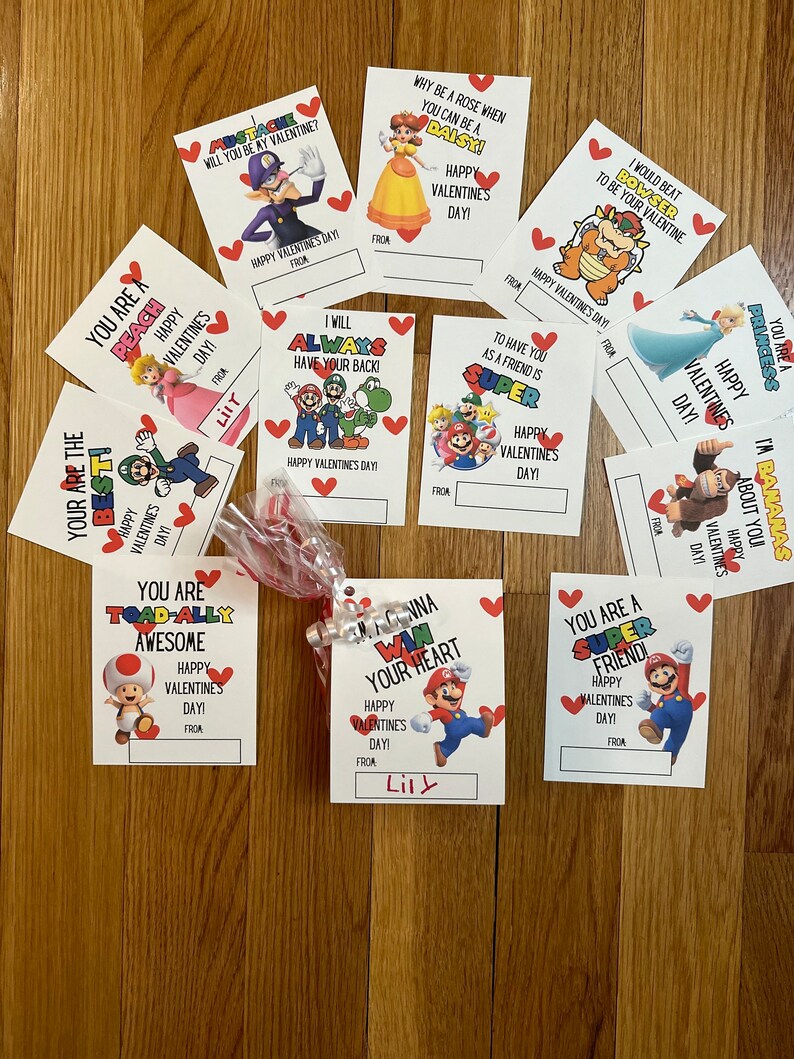 Mario Valentines, Super Mario Printable, Super Mario Valentines ...