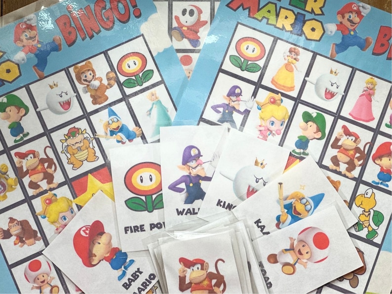 Super Mario Printable Bingo for Kids, PDF - Instant Download - Etsy
