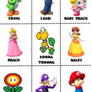 Super Mario Printable Bingo for Kids, PDF - Instant Download - Etsy