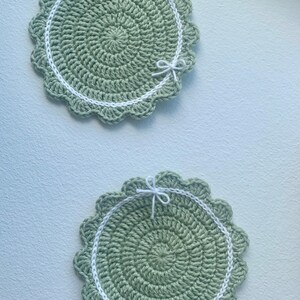 Set of 4 Handmade Crochet Coasters Tiny Cute Bow - Etsy