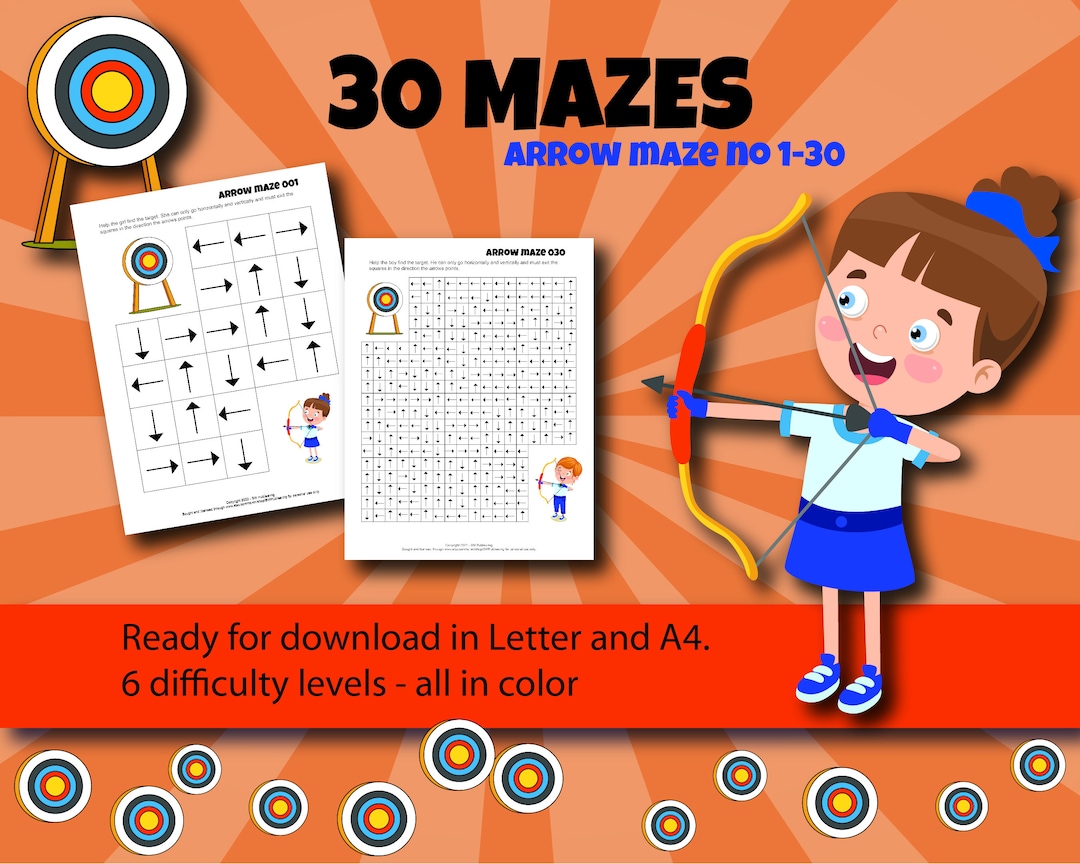 30 PRINTABLE MAZES for Kids Easy to Medium Ages 4-10 Download and Print ...