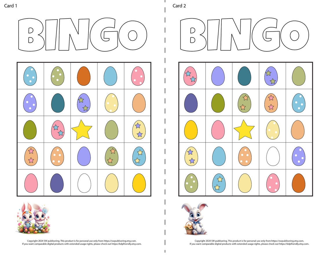 PRINTABLE EASTER BINGO Cards With Call Board, Party Games for Children ...