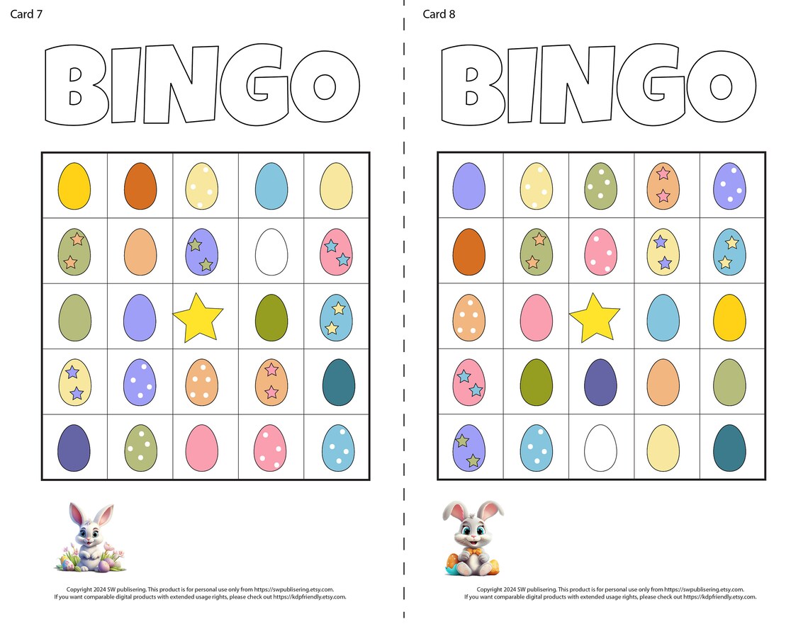 PRINTABLE EASTER BINGO Cards With Call Board, Party Games for Children ...