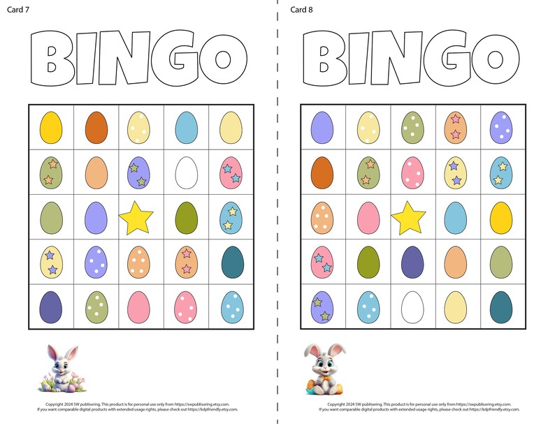 PRINTABLE EASTER BINGO Cards With Call Board, Party Games for Children ...
