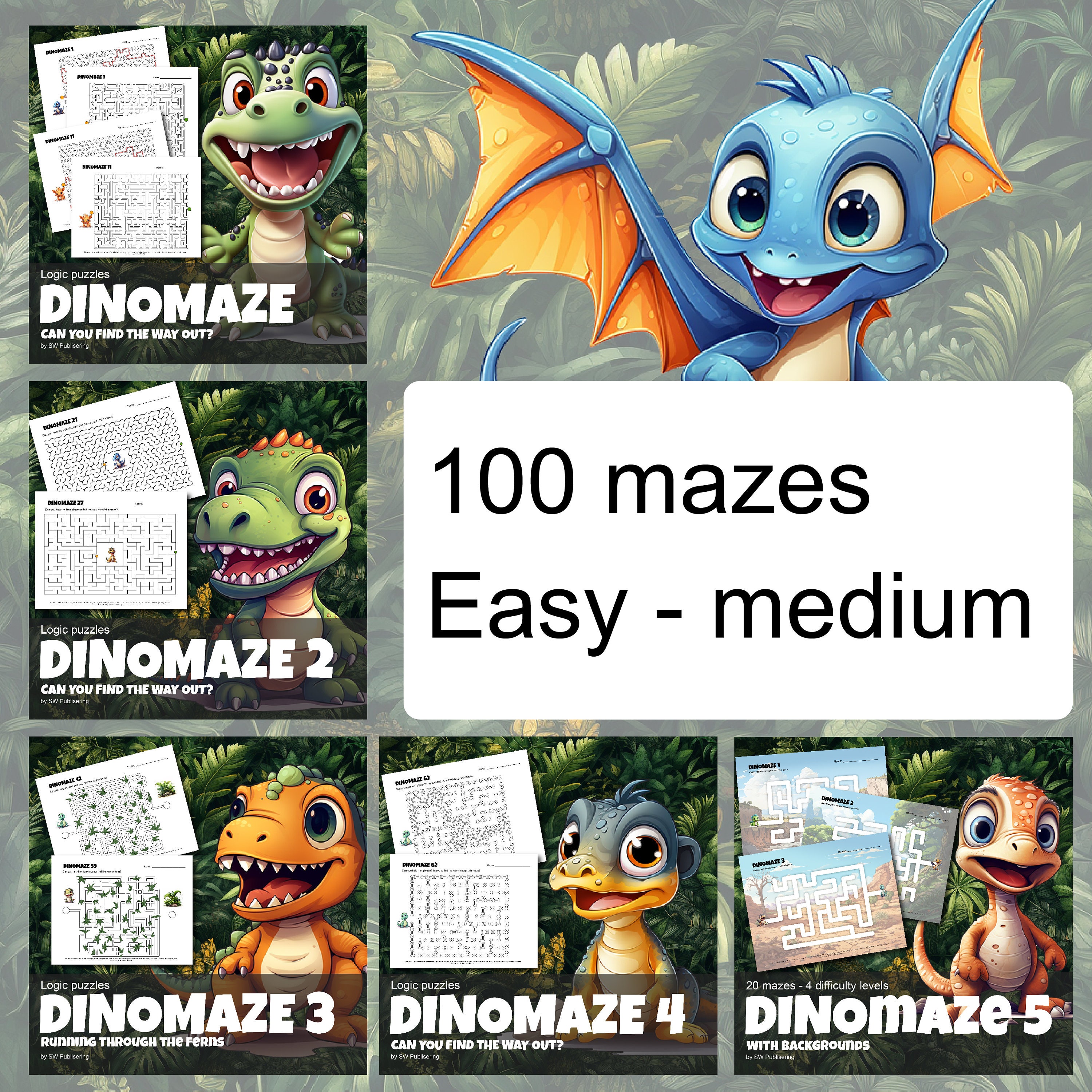 BUNDLE 100 Mazes and 120 Logic Games for Kids A Set of Colored ...