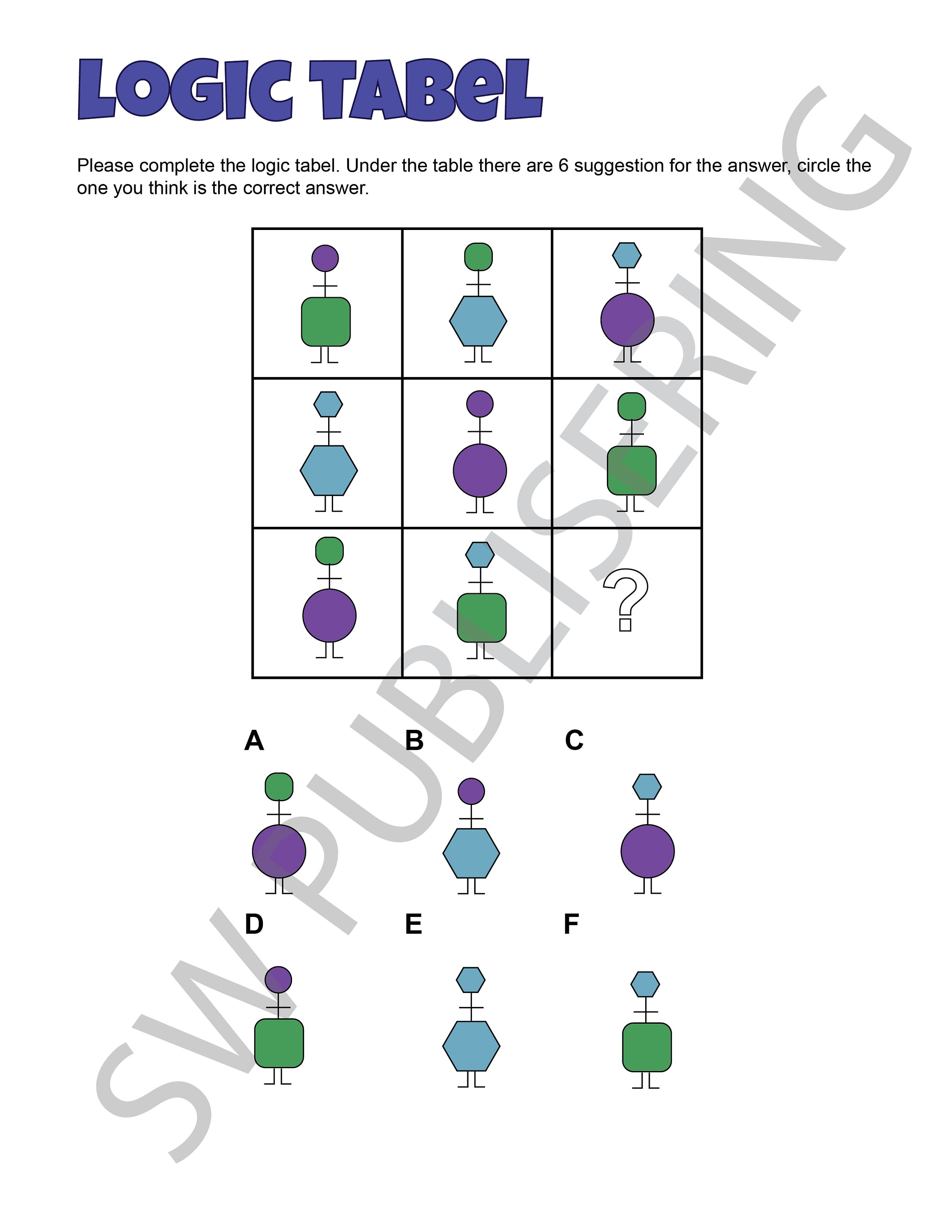 20 LOGIC PUZZLES for Kids Printable Instant Download pdf in Letter and ...