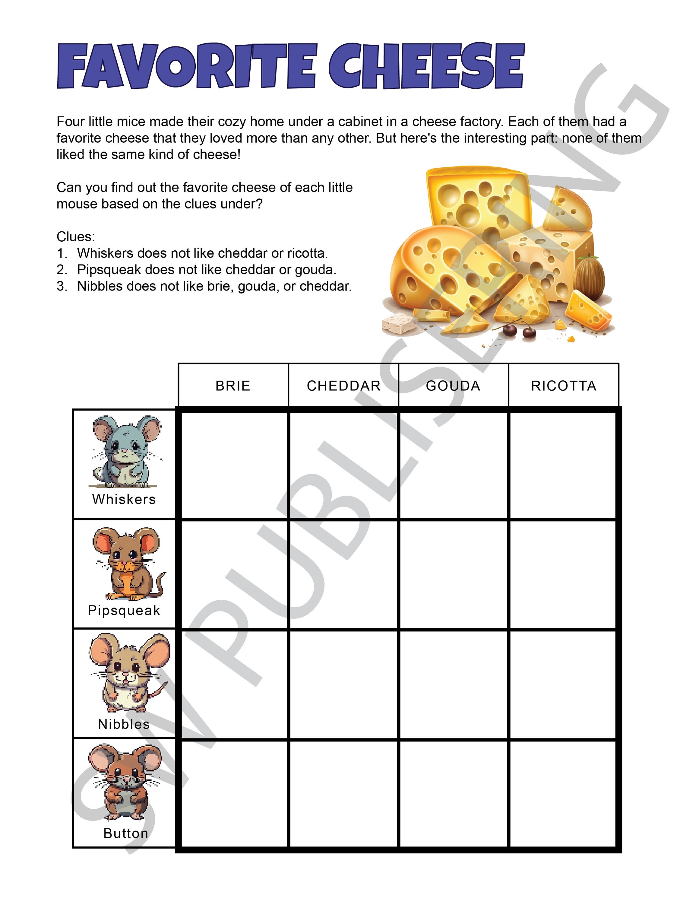 20 LOGIC PUZZLES for Kids Printable Instant Download pdf in Letter and ...