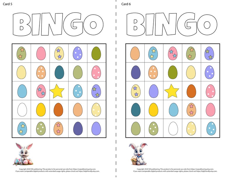 PRINTABLE EASTER BINGO Cards With Call Board, Party Games for Children ...