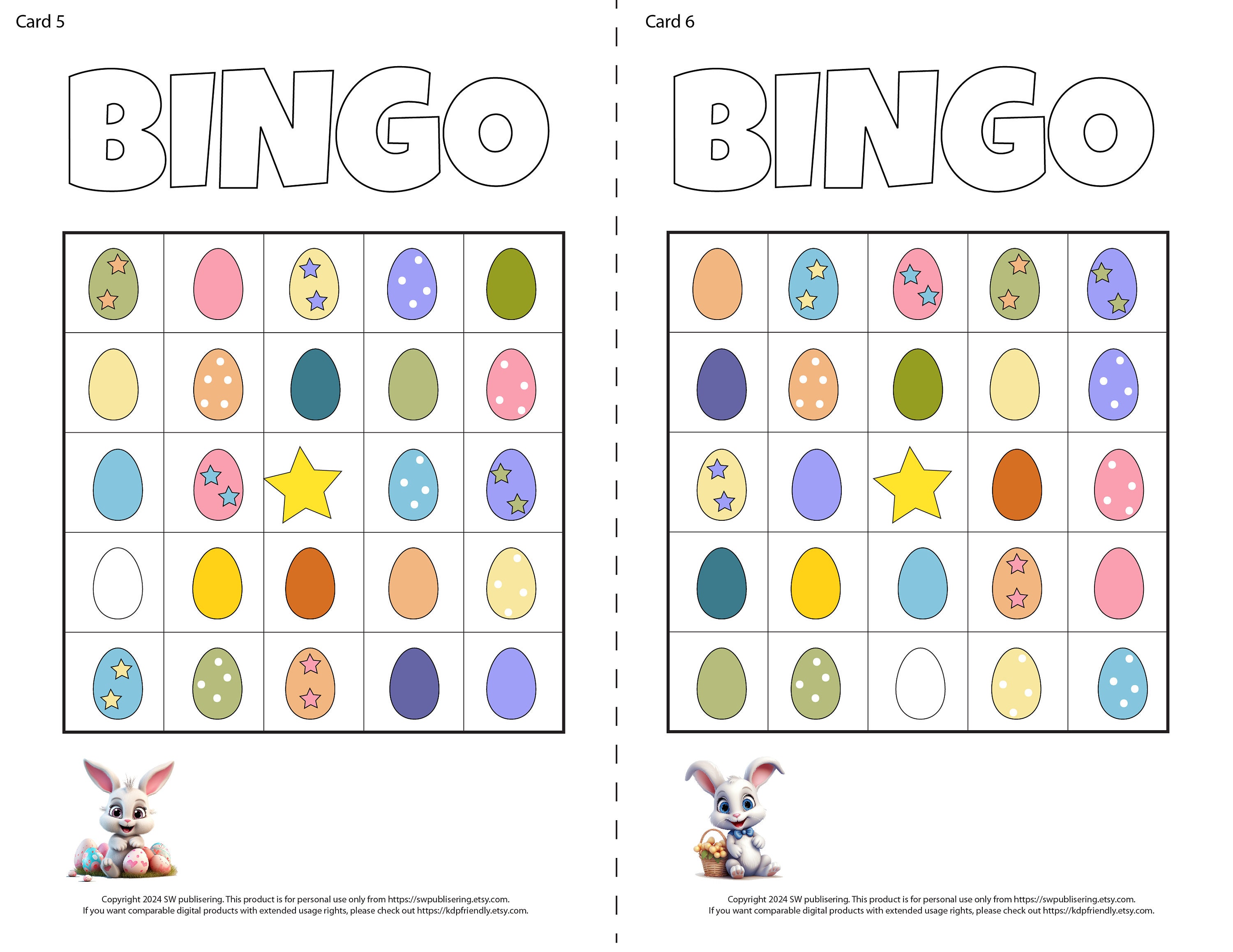 PRINTABLE EASTER BINGO Cards With Call Board, Party Games for Children ...