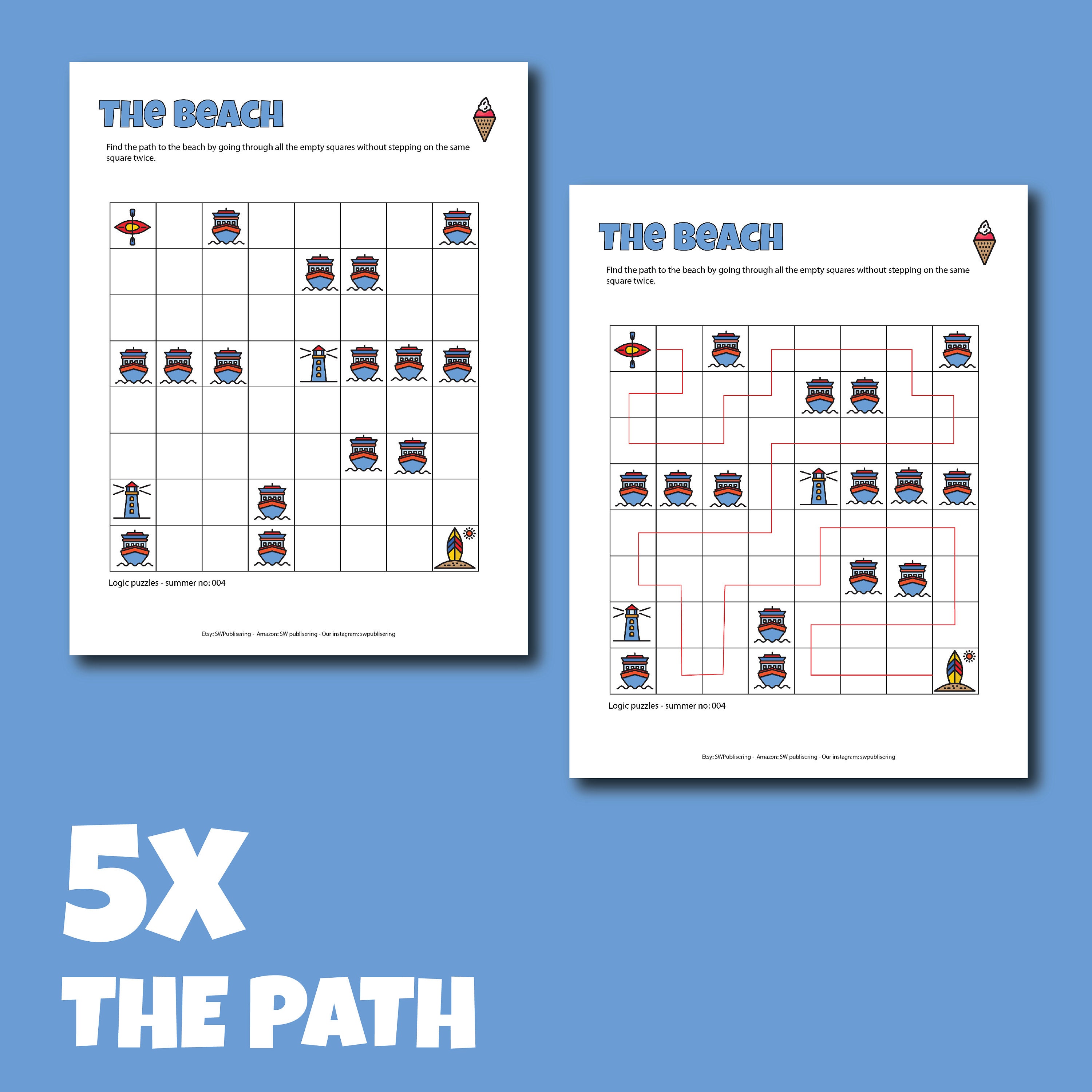 20 LOGIC PUZZLES for Kids in the SUMMER Printable Instant Download pdf ...