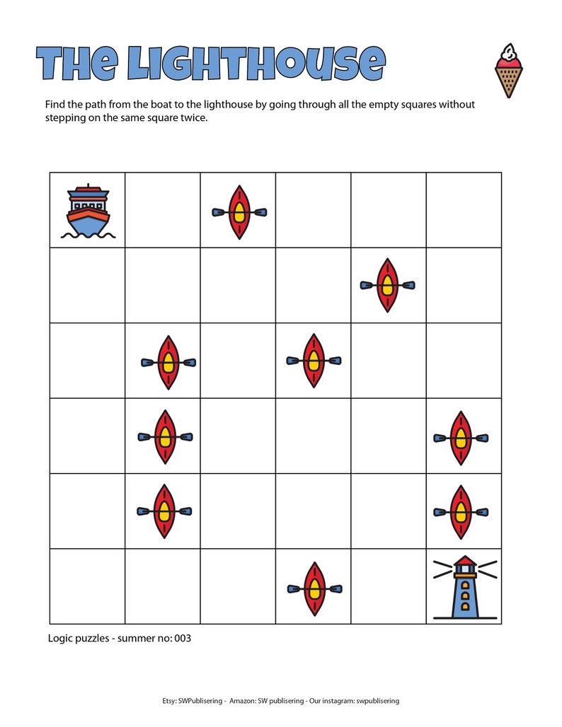20 LOGIC PUZZLES for Kids in the SUMMER Printable Instant Download pdf ...