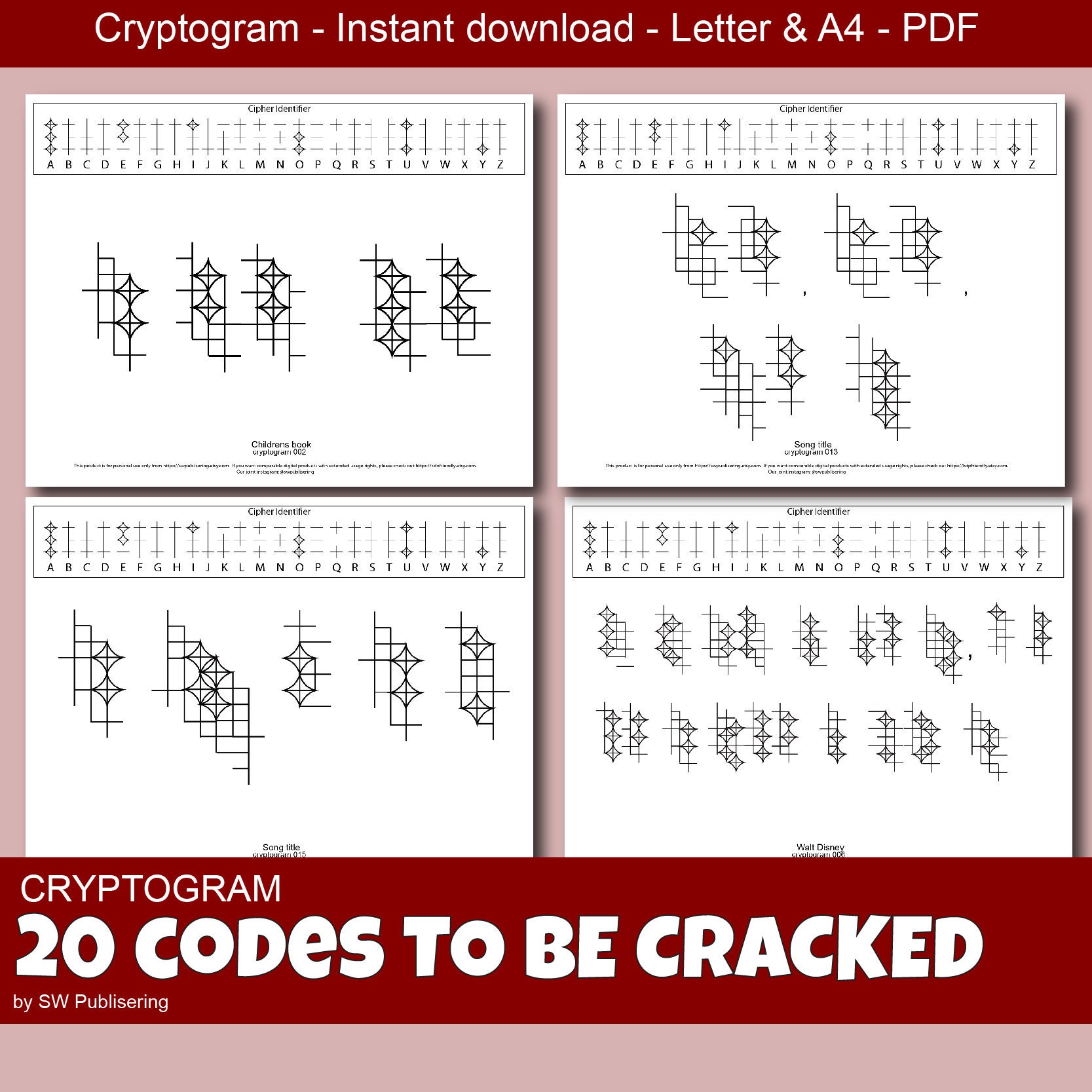 Brain-boosting Cryptograms: 20 Printable Puzzles for Youngsters PDF ...