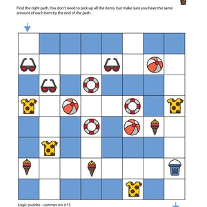 20 LOGIC PUZZLES for Kids in the SUMMER Printable Instant Download pdf ...