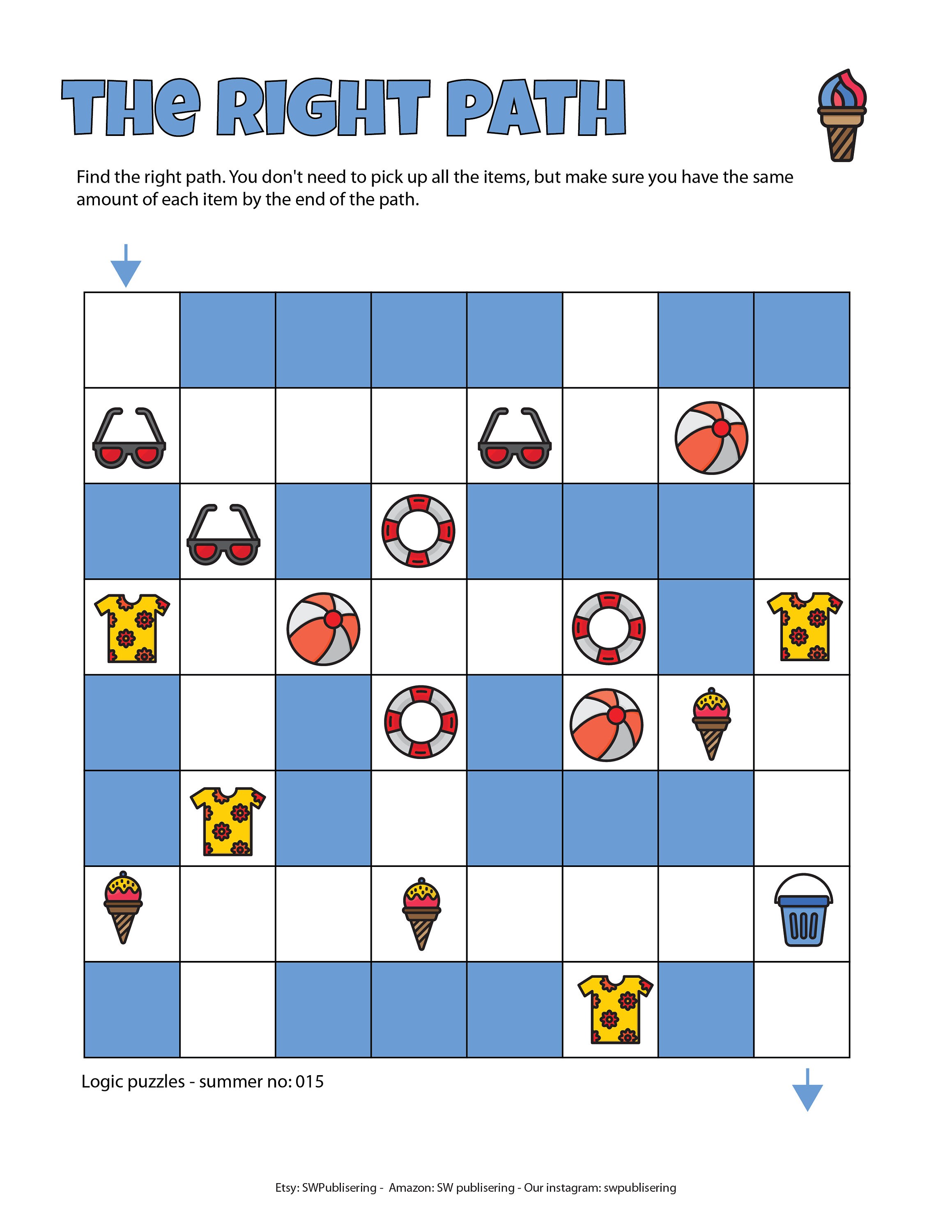 20 LOGIC PUZZLES for Kids in the SUMMER Printable Instant Download pdf ...