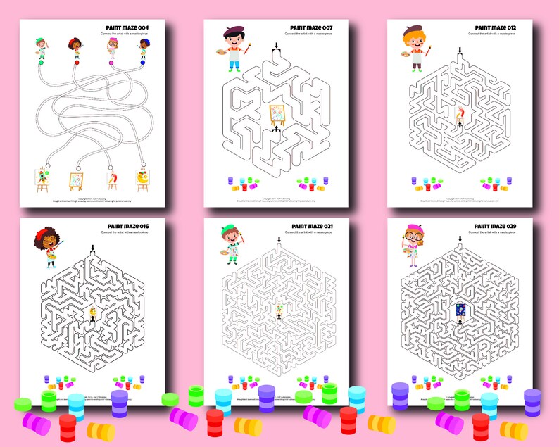 30 Mazes for Kids 6 Levels of Difficulty Easy to Medium ages 4-10 ...