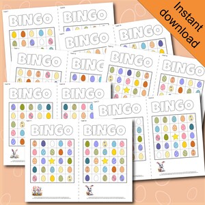 PRINTABLE EASTER BINGO Cards With Call Board, Party Games for Children ...